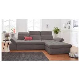 Sit & More Ecksofa SIT & MORE "Stardust L-Form", grau, B:302cm H:77cm T:189cm, Struktur (100% Polyester), Struktur fein (95% Polyester, 5% Polyamid), Sofas, wahlweise mit Bettfunktion und Bettkasten