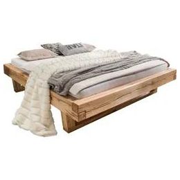 Massivholzbett Home Affaire "Ultima, hohe Belastbarkeit, Futonbett ohne Kopfteil", beige (natur), B:218cm L:218cm, Betten, aus Eiche oder Fichte, FSC-zertifiziert, in vielen Breiten