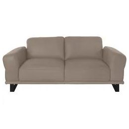 2-Sitzer W.Schillig "montanaa" Sofas Gr. B/H/T: 192 cm x 78 cm x 94 cm, Longlife Xtra-Leder Z59, braun (stone z59) mit Metallkufen in Schwarz pulverbeschichtet, Breite 192 cm