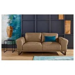 2-Sitzer W.Schillig "montanaa" Sofas Gr. B/H/T: 192 cm x 78 cm x 94 cm, Longlife Xtra-Leder Z69, braun (fango z69) mit Metallkufen in Bronze pulverbeschichtet, Breite 192 cm