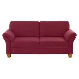 3-Sitzer Home Affaire "Borkum" Sofas Gr. B/H/T: 186cm x 87cm x 88cm, Luxus-Microfaser ALTARA NUBUCK, rot (bordeaux) mit Federkern