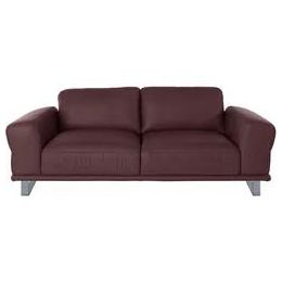 2,5-Sitzer W.Schillig "montanaa" Sofas Gr. B/H/T: 212 cm x 78 cm x 94 cm, Longlife Xtra-Leder Z69, braun (mocca z69) mit Metallkufen in Silber matt, Breite 212 cm