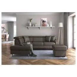 Sit & More Ecksofa SIT & MORE "Freetown L-Form" Sofas Gr. B/H/T: 252cm x 84cm x 216cm, Luxus-Microfaser, Ottomane links, mit Bettfunktion-mit Stauraum, braun inklusive Kopfteilverstellung und komfortablem Federkern