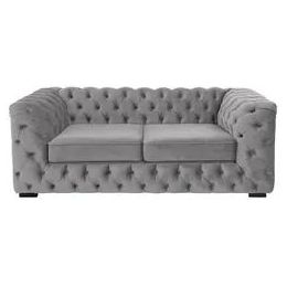 Guido Maria Kretschmer Home & Living Chesterfield-Sofa "Kalina", grau, B:190cm H:67cm T:98cm, GUIDO MARIA KRETSCHMER HOME & LIVING, Sofas, mit klassischer Chesterfield-Knopfheftung