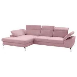 Sit & More Ecksofa SIT&MORE "Scorpio L-Form" Sofas Gr. B/H/T: 311 cm x 85 cm x 181 cm, Struktur fein, mega-Recamiere links, mit Sitztiefenverstellung-mit Kopfteilverstellung, rosa (altrosa) inklusive Sitztiefenverstellung, wahlweise mit Kopfverstellung