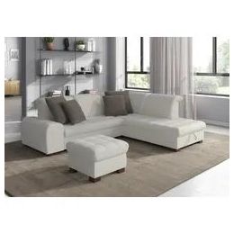 Sit & More Ecksofa SIT & MORE "Luxor L-Form" Sofas Gr. B/H/T: 259cm x 82cm x 224cm, Struktur fein, Ottomane rechts, ohne Bettfunktion-ohne Bettkasten-ohne Kopfteilverstellung, beige (linen) wahlweise mit Bettfunktion, Stauraum und Kopfteilverstellung