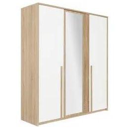 Kleiderschrank GAMI "Curtys" Schränke Gr. B/H/T: 197cm x 220cm x 60cm, 3 St., weiß (eiche sonoma/ weiß) Drehtürenschrank Kleiderschrank Mit Spiegel