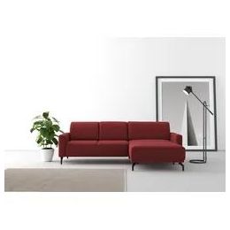 Sit & More Ecksofa SIT & MORE "Bailando L-Form" Sofas Gr. B/H/T: 251cm x 84cm x 163cm, Luxus-Microfaser ALTARA NUBUCK, Recamiere rechts, ohne Kopfteilverstellung-ohne Vorziehsitz, rot (bordeaux) wahlweise mit Kopfteilverstellung und Vorziehsitz, motorisch