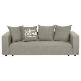 Schlafsofa Tom Tailor HOME "HEAVEN CASUAL SLEEP" Sofas Gr. B/H/T: 244cm x 85cm x 112cm, Struktur grob TCU, mit Bettfunktion-mit Bettkasten, grau (warm grey tcu 39) aus der COLORS COLLECTION, inklusive Bettfunktion & Bettkasten