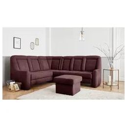 Sit & More Ecksofa SIT & MORE "Melissa L-Form" Sofas Gr. B/T: 257cm x 217cm, Soft clean, langer Schenkel rechts, mit Bettfunktion-mit Schubkasten, rot (bordeaux) klassisches Polsterprogramm, wahlweise Bettfunktion und Schubkasten