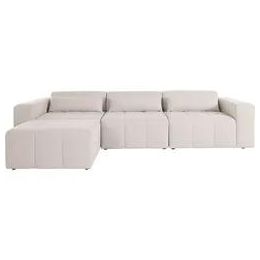 Ecksofa LeGer Home by Lena Gercke "Maileen L-Form" Sofas Gr. B/H/T: 322 cm x 74 cm x 155 cm, Struktur weich, Recamiere links, beige Modulsofa, bestehend aus 4 Modulen, Farben mixbar