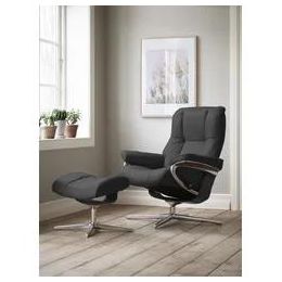 Relaxsessel stressless "Mayfair" Sessel Gr. Microfaser DINAMICA, Cross Base Schwarz, Relaxfunktion-Drehfunktion-PlusTMSystem-Gleitsystem-BalanceAdaptTM, B/H/T: 79cm x 102cm x 73cm, grau (charcoal dinamica) mit Cross Base, Größe S, M & L, Holzakzent Schwarz