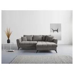 Ecksofa Inosign "Lörby L-Form" Sofas Gr. B/H/T: 246cm x 90cm x 170cm, Struktur weich, Recamiere rechts, Struktur weich, grau (rock) Belastbarkeit bis 140kg pro Sitzplatz, auch mit Aqua clean-Bezug