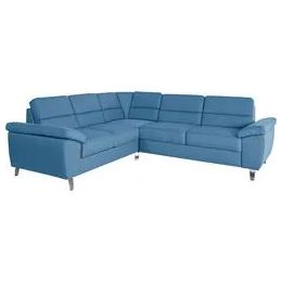 Sit & More Ecksofa SIT & MORE "Sorano L-Form" Sofas Gr. B/H/T: 249cm x 88cm x 229cm, Flachgewebe, langer Schenkel rechts, ohne Funktion, blau (pacific) wahlweise mit Bett- und Relaxfunktion, inkl. Bettkasten