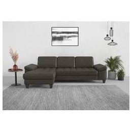 Sit & More Ecksofa SIT & MORE "Westham L-Form" Sofas Gr. B/H/T: 275cm x 88cm x 172cm, Microfaser, Recamiere links, ohne Bettfunktion-ohne Bettkasten-ohne Armlehnfunktion-ohne Sitztiefenverstellung-mit Federkern, grau (anthrazit) Recamiere, mit oder ohne Bettfunktion, Bettkasten, Füße wengefarben