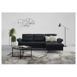 Ecksofa Inosign "Palm Beach L-Form", blau (dunkelblau), B:275cm H:89cm T:175cm, 100%Polyester, Sofas, Federkern, mit Sitztiefenverstellung, wahlweise mit Bettfunktion