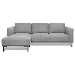 Ecksofa OTTO products "Fillin, L-Form" Sofas Gr. B/H/T: 242cm x 82cm x 152cm, Chenille, Recamiere links, grau (light grey) Struktur hergestellt aus recycelten PET-Flaschen und im Leinen-Mix