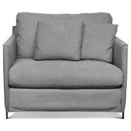 Loveseat furninova "Petito" Sessel Gr. Struktur, B/H/T: 103cm x 82cm x 102cm, weiß (silber) abnehmbarer Hussenbezug, alle Kissen mit Federn gefüllt, 2 Zierkissen