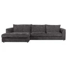 Ecksofa furninova "Big Band Dawn" Sofas Gr. B/H/T: 334 cm x 87 cm x 157 cm, Velourstoff grob, Recamiere links-Armlehne rechts, ohne Bettfunktion, grau (grey) im skandinavischen Design