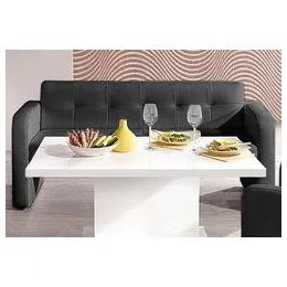 Hockerbank exxpo - SOFA FASHION Hocker Gr. B/H/T: 182cm x 82cm x 68cm, Kunstleder, schwarz Essbank Polsterbank Hocker mit Rückenlehne