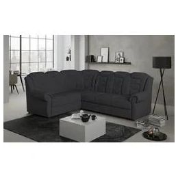 Ecksofa Home Affaire "Boston L-Form" Sofas Gr. B/H/T: 266 cm x 102 cm x 216 cm, Chenille, langer Schenkel rechts-Bettfunktion rechts, Mit Bettfunktion-mit Schubkasten, schwarz (black) Gemütliches Ecksofa mit hoher Rückenlehne in klassischem Design