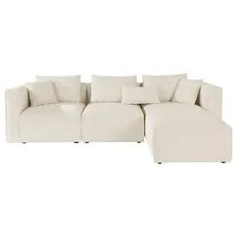 Guido Maria Kretschmer Home & Living Ecksofa GUIDO MARIA KRETSCHMER HOME & LIVING "Comfine L-Form" Sofas Gr. B/H/T: 280cm x 75cm x 182cm, Samtcord, Ottomane rechts, beige zusammengesetzt aus Modulen, 3 Bezugsqualitäten und viele Farben