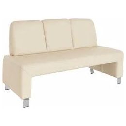 Polsterbank exxpo - SOFA FASHION Sitzbänke Gr. B/H/T: 162cm x 91cm x 67cm, NaturLEDER, beige (keramik) hohe Bodenfreiheit, frei im Raum stellbar, hoher Sitzkomfort