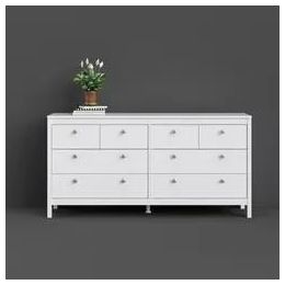 Kommode Home Affaire "Madrid, Aufbewahrung, Schubladenschrank, Stauraum" Sideboards Gr. B/H/T: 159,4 cm x 79,7 cm x 38,4 cm, 8 St., weiß mit 4 kleinen und großen Schubladen, Breite 160 cm