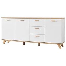 Sideboard Germania "Oslo" Sideboards weiß (weiß, absetzung sanremo, eiche, nachbildung) Breite 196 cm