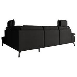 Ecksofa Alina Sofas Gr. B/H/T: 243cm x 118cm x 210cm, Struktur GBA, Ottomane rechts, mit Armlehnenverstellung, schwarz (schwarz gba 10) inkl. Kopfstützen, wahlweise mit Relaxfunktion, Breite: 243 cm