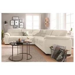 Sit & More Ecksofa SIT & MORE "Montego L-Form" Sofas Gr. B/H/T: 256cm x 88cm x 227cm, Luxus-Microfaser, langer Schenkel rechts, mit Bettfunktion, beige (creme) wahlweise mit Bettfunktion und Schubkasten