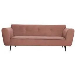 2-Sitzer Tom Tailor HOME "NEW WAVE CHIC" Sofas Gr. B/H/T: 193cm x 81cm x 91cm, Samtstoff TSV, rosa (blossom tsv 37) mit Knöpfen im Rücken, Breite 193 cm