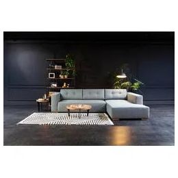 Ecksofa Tom Tailor HOME "HEAVEN CHIC XL" Sofas Gr. B/H/T: 302cm x 85cm x 221cm, Struktur grob TCU, Recamiere rechts, ohne Bettfunktion-ohne Bettkasten, blau (smokey blue tcu 36) aus der COLORS COLLECTION, wahlweise mit Bettfunktion & Bettkasten