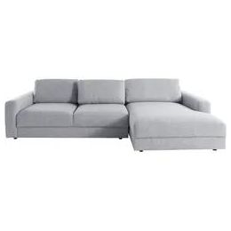 Ecksofa Places of Style "Bloomfield, L-Form" Sofas Gr. B/H/T: 303cm x 84cm x 176cm, Struktur grob, mega-Recamiere rechts, XXL mit Sitztiefenverstellung, grau (antarctica) extra tiefe Sitzfläche, wahlweise mit Sitztiefenverstellung