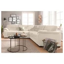 Sit & More Ecksofa SIT & MORE "Montego L-Form" Sofas Gr. B/H/T: 256cm x 88cm x 227cm, Luxus-Microfaser, langer Schenkel links, ohne Bettfunktion, beige (creme) wahlweise mit Bettfunktion und Schubkasten