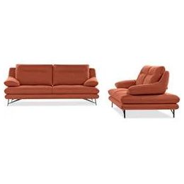 2-Sitzer Calia italia "Cezanne, italienisches Designsofa mit erstklassigem Sitzkomfort" Sofas Gr. B/H/T: 180cm x 90cm x 109cm, Struktur (100% Polyester), mit Sitztiefenverstellung, rot (49 rosso) wahlweise mit Sitztiefenverstellung