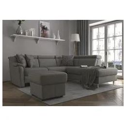 Sit & More Ecksofa SIT & MORE "Freetown L-Form", grau (anthrazit), B:252cm H:84cm T:216cm, Sofas, inklusive Kopfteilverstellung und komfortablem Federkern