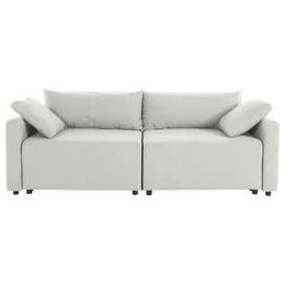 2-Sitzer Inosign "Marva 2tlg." Sofas Gr. B/H/T: 220cm x 89cm x 90cm, Struktur fein, beige (creme) beide Elemente ausziehbar für Bettfunktion, mit Bettkasten