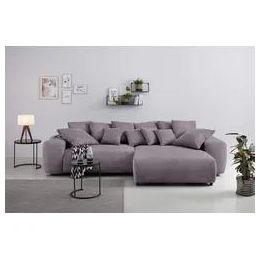 Ecksofa Home Affaire "Sundance II, L-Form" Sofas Gr. B/H/T: 318 cm x 87 cm x 188 cm, Cord, Recamiere beidseitig montierbar, inkl. Bettkasten-inkl. Bettfunktion-inkl. Topper, rosa (rosé) mit DuraSpring-Taschenfederkern bis 140 kg belastbar