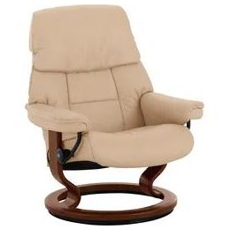 Relaxsessel stressless "Ruby", braun (latte batick), B:79cm H:98cm T:76cm, Leder BATICK: BATICK ist ein leicht korrigiertes, durchgefärbtes und genarbtes Möbelleder, bei dem die meisten Unebenheiten und Spuren in der Regel entfernt wurden., Leder PALOMA: PALOMA ist ein durchgefärbtes Semianilin-Möbelleder mit natürlicher Narbung., Sessel, mit Classic Base, Größe M, Gestell Eiche, Wenge, Braun & Sc