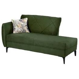 Jockenhöfer Recamiere JOCKENHÖFER GRUPPE "Novara" Sofas Gr. B/H/T: 165cm x 86cm x 85cm, Velours, Recamiere beidseitig montierbar, grün (dunkelgrün) Steppung, Rauten-Biesennähte, Sitzkomfort, frei im Raum stellbar