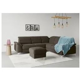 Sit & More Ecksofa SIT & MORE "Sinatra L-Form" Sofas Gr. B/H/T: 251cm x 85cm x 231cm, Luxus-Microfaser Paris, langer Schenkel rechts, Ohne Kopfteilverstellung-Ohne Armteilfunktion-Ohne Bettfunktion-Ohne Schubkasten, braun (espresso) optional mit Kopfteilverstellung und Armteilfunktion