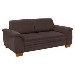 3-Sitzer Home Affaire "Husum" Sofas Gr. B/H/T: 208cm x 90cm x 106cm, Luxus-Microfaser ALTARA NUBUCK, braun mit Sitztiefenverstellung, Kontrastnaht und Federkern