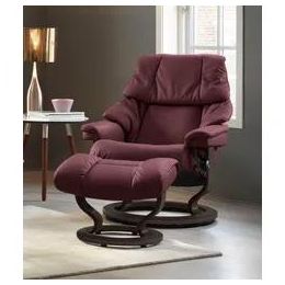 Relaxsessel stressless "Reno" Sessel Gr. Leder BATICK, Classic Base Wenge, Relaxfunktion-Drehfunktion-PlusTMSystem-Gleitsystem, B/H/T: 75cm x 96cm x 75cm, rot (bordeaux batick) mit Classic Base, Größe S, M & L, Gestell Wenge