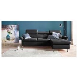 Ecksofa exxpo - SOFA FASHION "Maretto, bequem und komfortabel, L-Form", schwarz, B:257cm H:96cm T:167cm, Luxus-Microfaser (100% Polyester), Sofas, inkl. Kopf- bzw. Rückenverstellung, wahlweise mit Bettfunktion