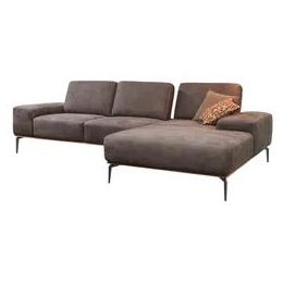 Ecksofa W.Schillig "run, Designsofa mit tollem Sitzkomfort, bequem, L-Form", braun (mocca s37), B:299cm H:88cm T:178cm, Longlife Xtra-Leder Z73: Naturwalkleder der Luxusklasse aus den erlesensten Rohhäuten. Hautstärke 1, 1 u2013 1, 3 mm, ROHLEDER Jacquard-Flachgewebe Q2 W60 (63% Polyester, 37% Polyacryl), ROHLEDER Chenille-Flachgewebe Q2 W77 (68% Polyacryl, 32% Polyester), Stoff S37 (100% Polyeste