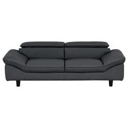 3-Sitzer Home Affaire "Pilot" Sofas Gr. B/T: 218cm x 108cm, NaturLEDER, grau (fango) Dreisitzer mit Kopfteilverstellung