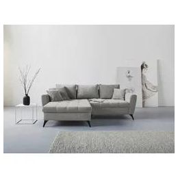 Ecksofa Inosign "Lörby L-Form" Sofas Gr. B/H/T: 246 cm x 90 cm x 170 cm, Aqua Clean Pascha, Recamiere links, Aqua Clean Pascha, bunt (melange) auch mit Aqua clean-Bezug, feine Steppung im Sitzbereich, lose Kissen