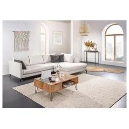 Couchtisch GUTMANN FACTORY "Hudson" Tische Gr. B/H/T: 100cm x 40cm x 70cm, beige (natur + schwarz natur) höhenverstellbar