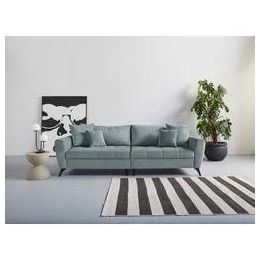 Big-Sofa Inosign "Lörby" Sofas Gr. B/H/T: 264cm x 90cm x 107cm, Feincord, Feincord, blau (blaugrau) Belastbarkeit bis 140kg pro Sitzplatz, auch mit Aqua clean-Bezug